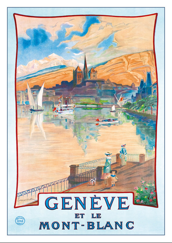 GENÈVE ET LE MONT-BLANC - Affiche d'Edmond Viollier vers 1908 ...